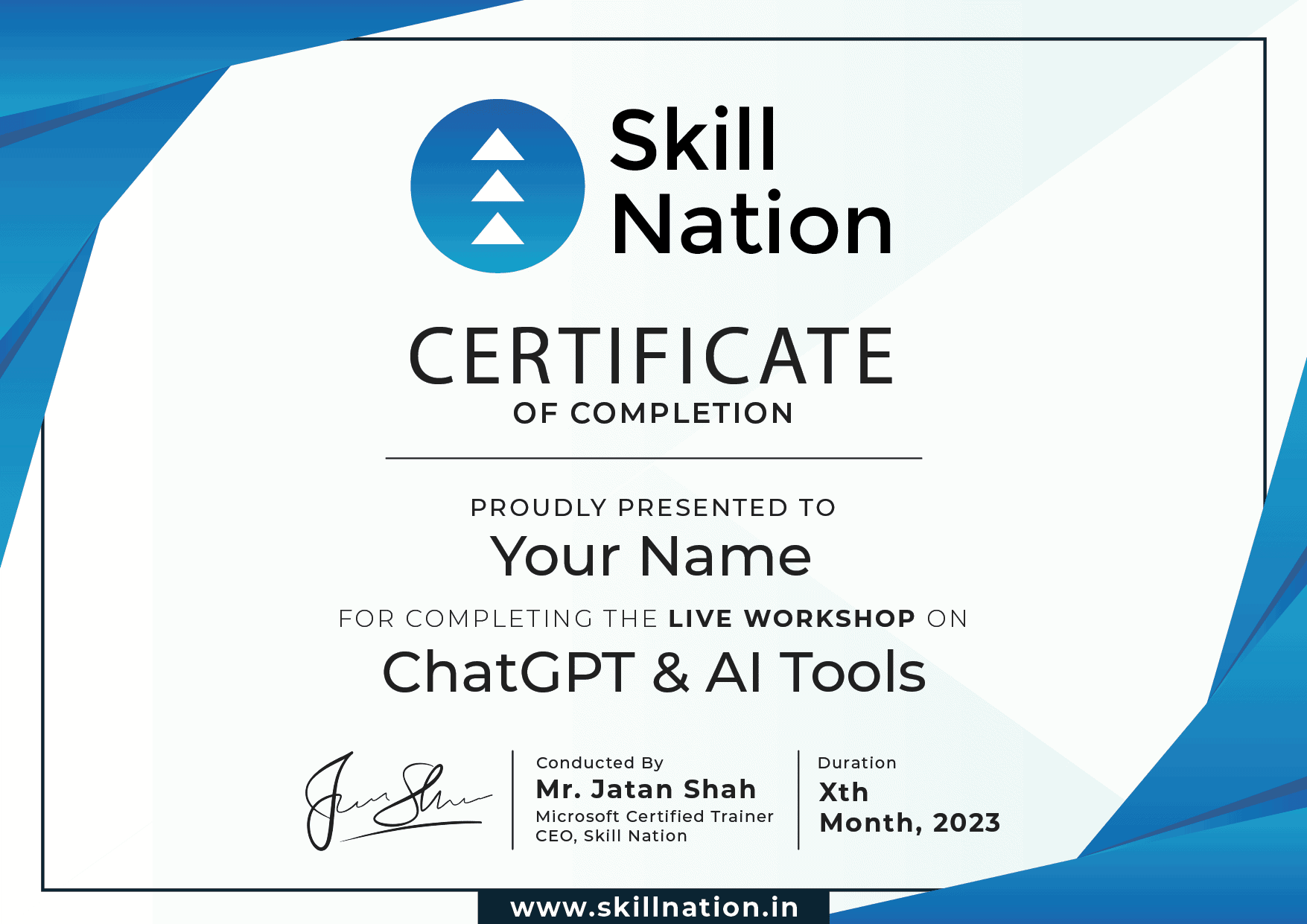 AI Tools & ChatGPT Workshop - Skill Nation